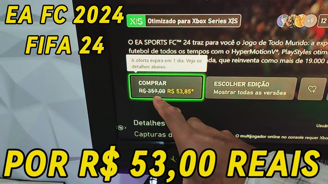 EA FC 2024 / FIFA 24 PARA XBOX ONE / XS NA PROMOÇÃO AINDA TÁ CARO ...