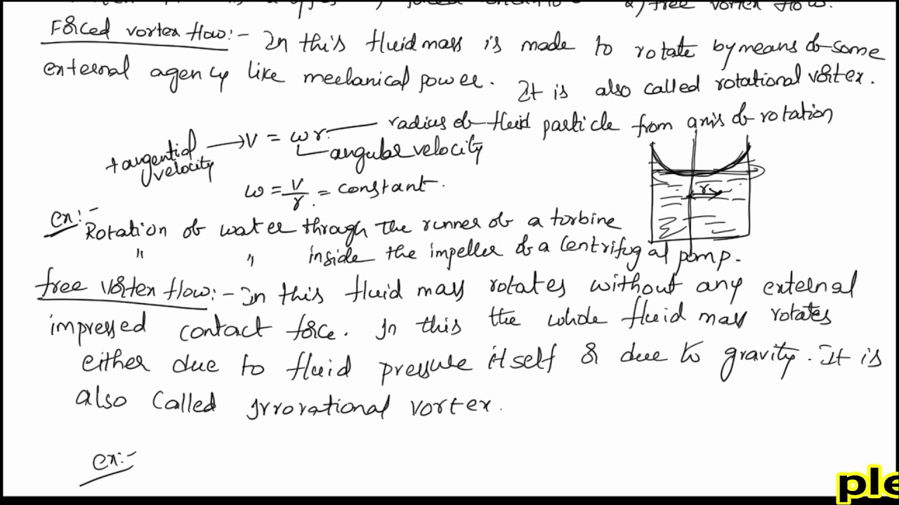 free vortex and forced vortex description || etution - YouTube