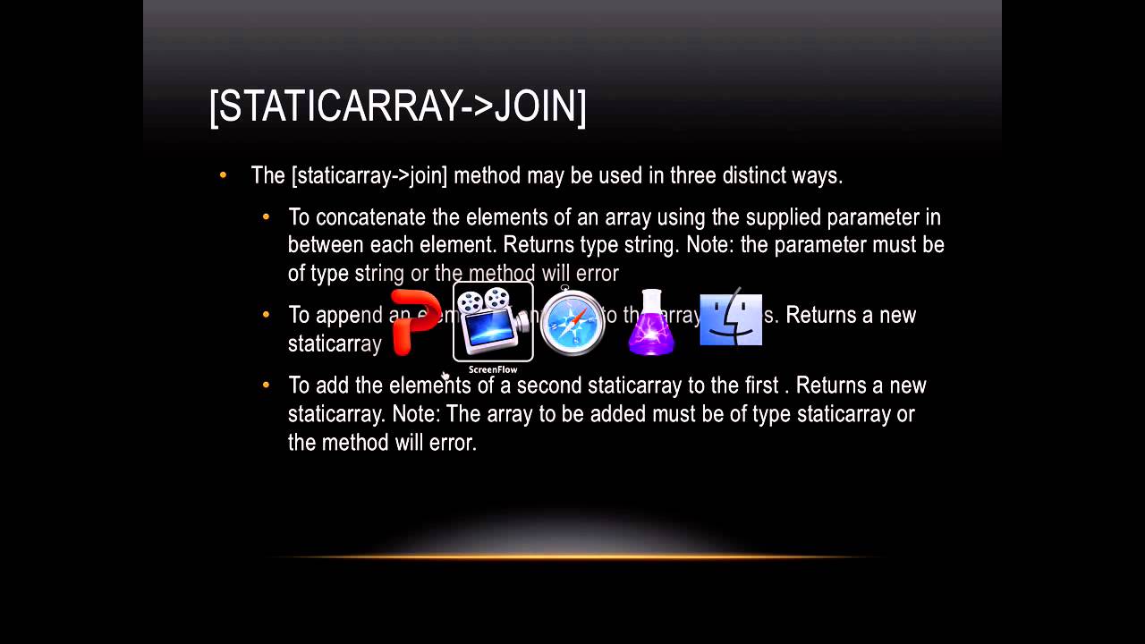 Lasso Programming: [staticarray→join] - YouTube