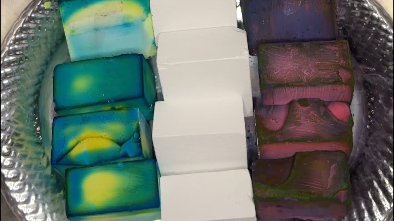 Fresh PJ and Dyed Gym Chalk blocks ASMR - YouTube