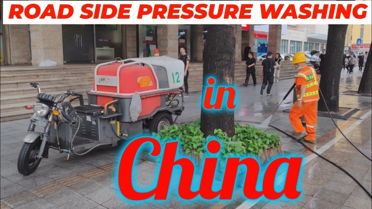 ROAD SIDE CLEANING IN CHINA | SHENZHEN | CHINA | INDIAN IN CHINA - YouTube