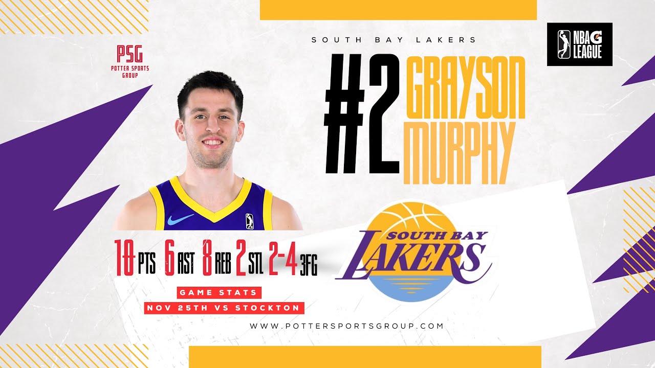 Grayson Murphy runs the floor for the South Bay Lakers versus Stockton ...