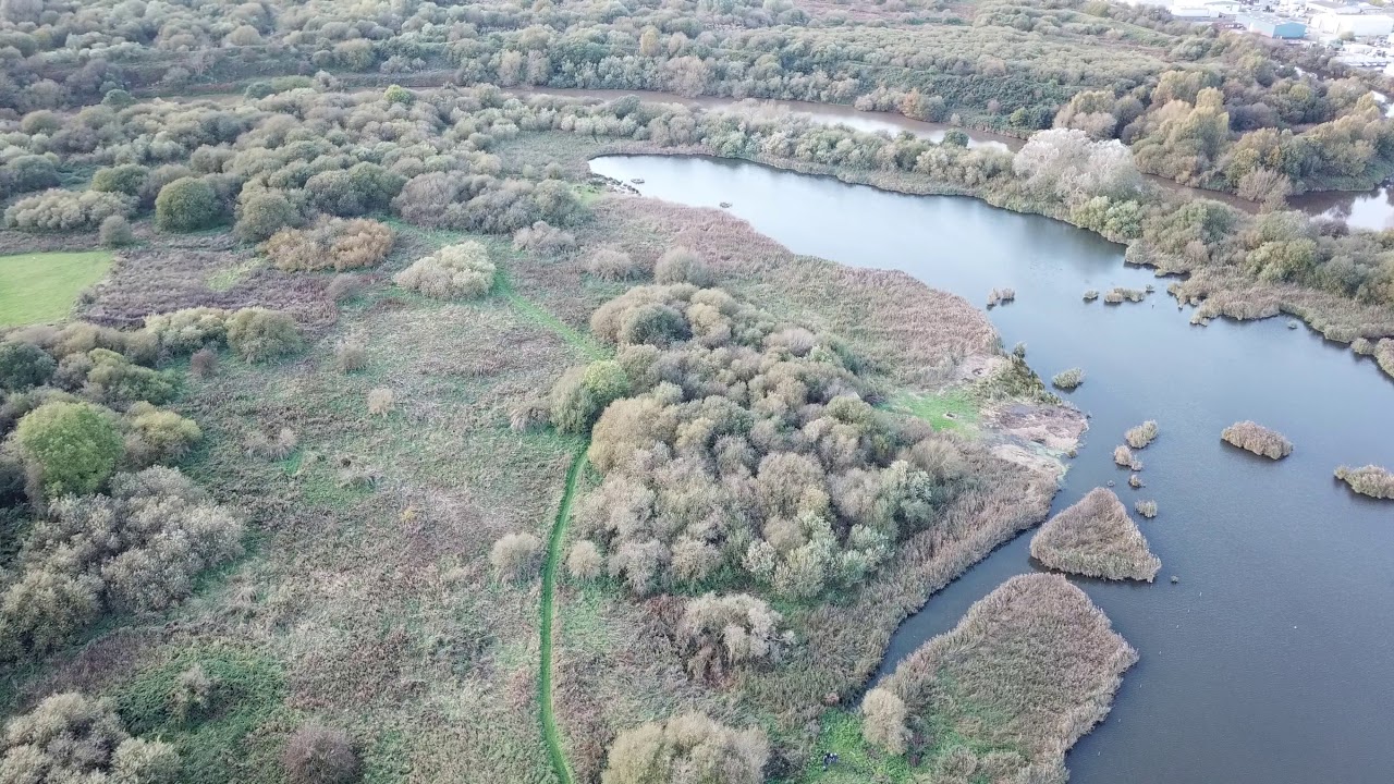 Drone footage of No.3 bed at Woolston Eyes in October 2019 - YouTube