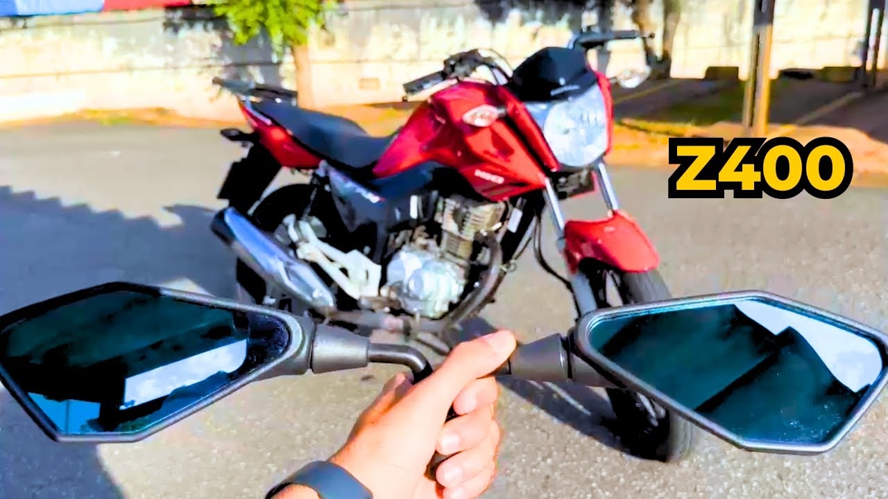 COLOQUEI O RETROVISOR DA Z400 KAWASAKI NA 160 HYPADO - YouTube