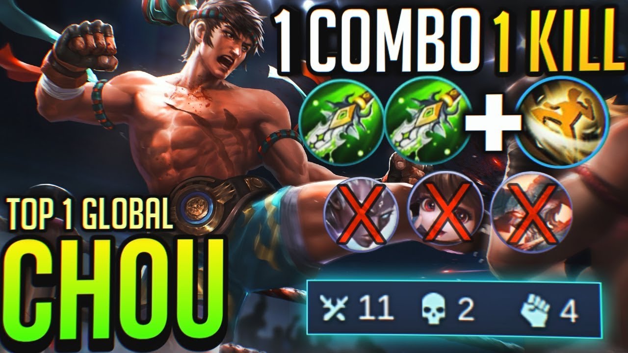 DEADLY KICK! COMBO | Chou Best Build & Gameplay | Top 1 Global Chou ...