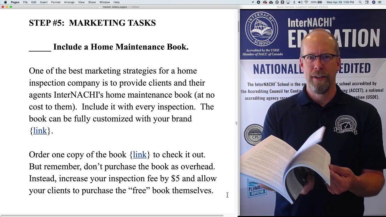 Master Class: Step 5, Home Maintenance Book - YouTube