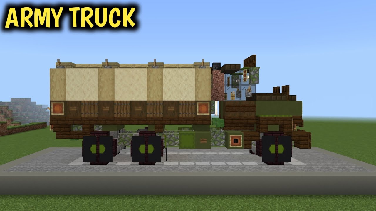 ARMY TRUCK MINECRAFT || How to build truck in minecraft #minecraft ...