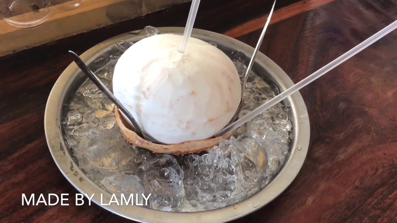 Coconut knife made from buffalo horn - YouTube