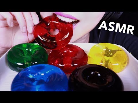 ASMR Jello Donuts | Squishy Eating Sounds | ASMR food ゼリーを食べる | 젤리 리얼사운드 먹방 | Abbey | Jelly ASMR