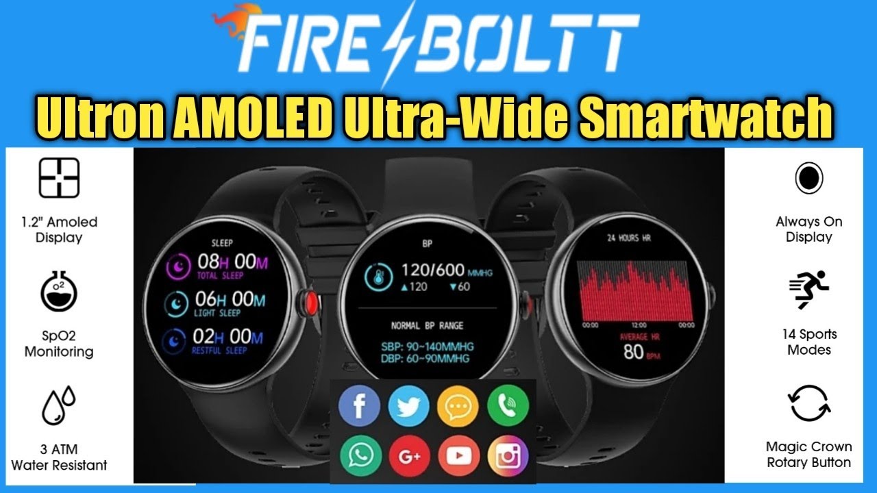⚡Fire Boltt Ultron AMOLED Ultra-Wide Smartwatch - YouTube