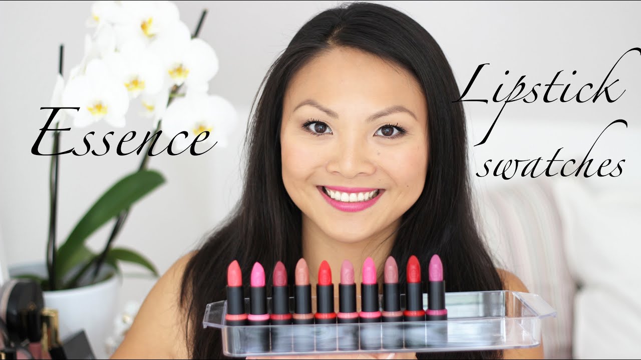 [dm Haul] Essence longlasting lipstick - 10 Farben Swatch Party - YouTube