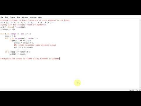 Python Program to find frequency of each element in an Array - YouTube