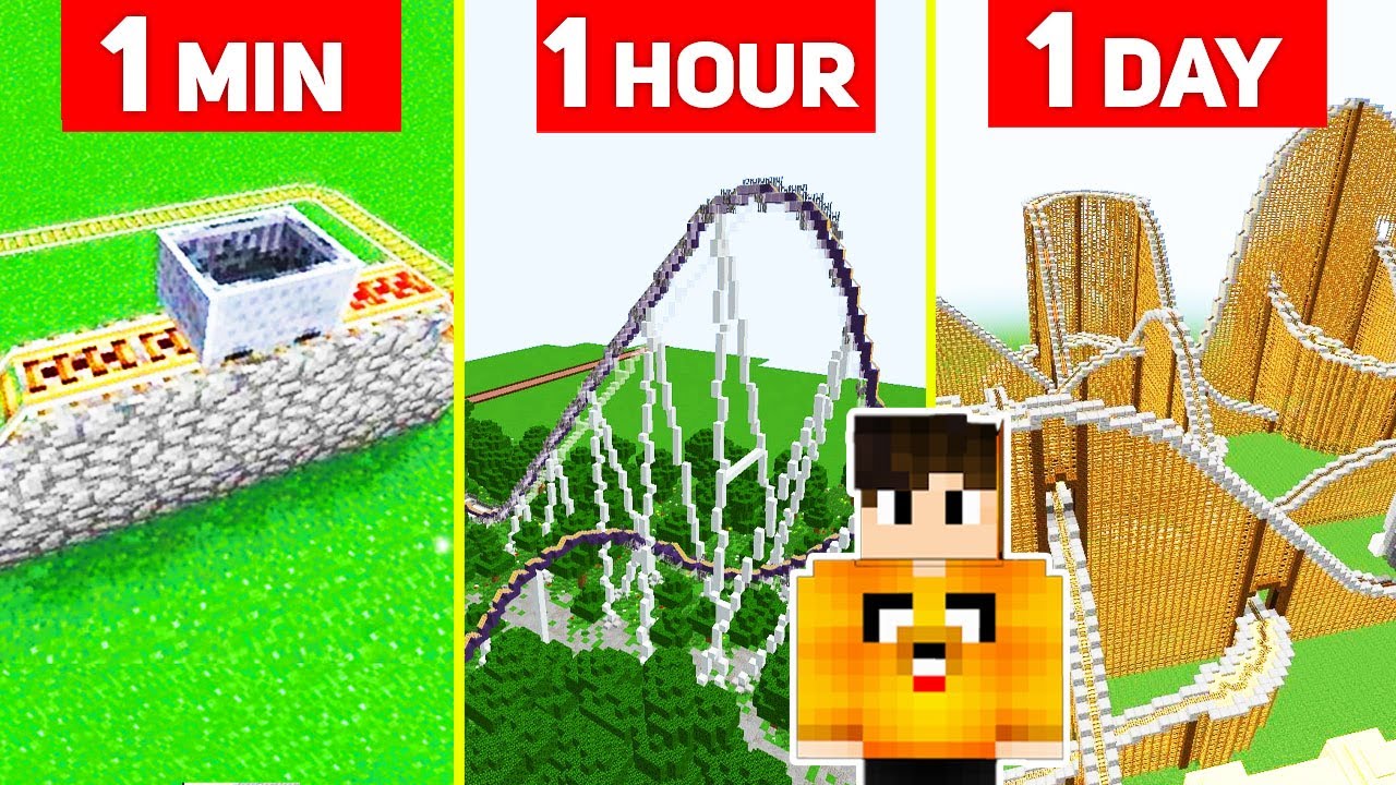 Minecraft NOOB Vs PRO : TRAIN Build CHALLENGE! (1 Minute Vs 1 Hour Vs 1 ...