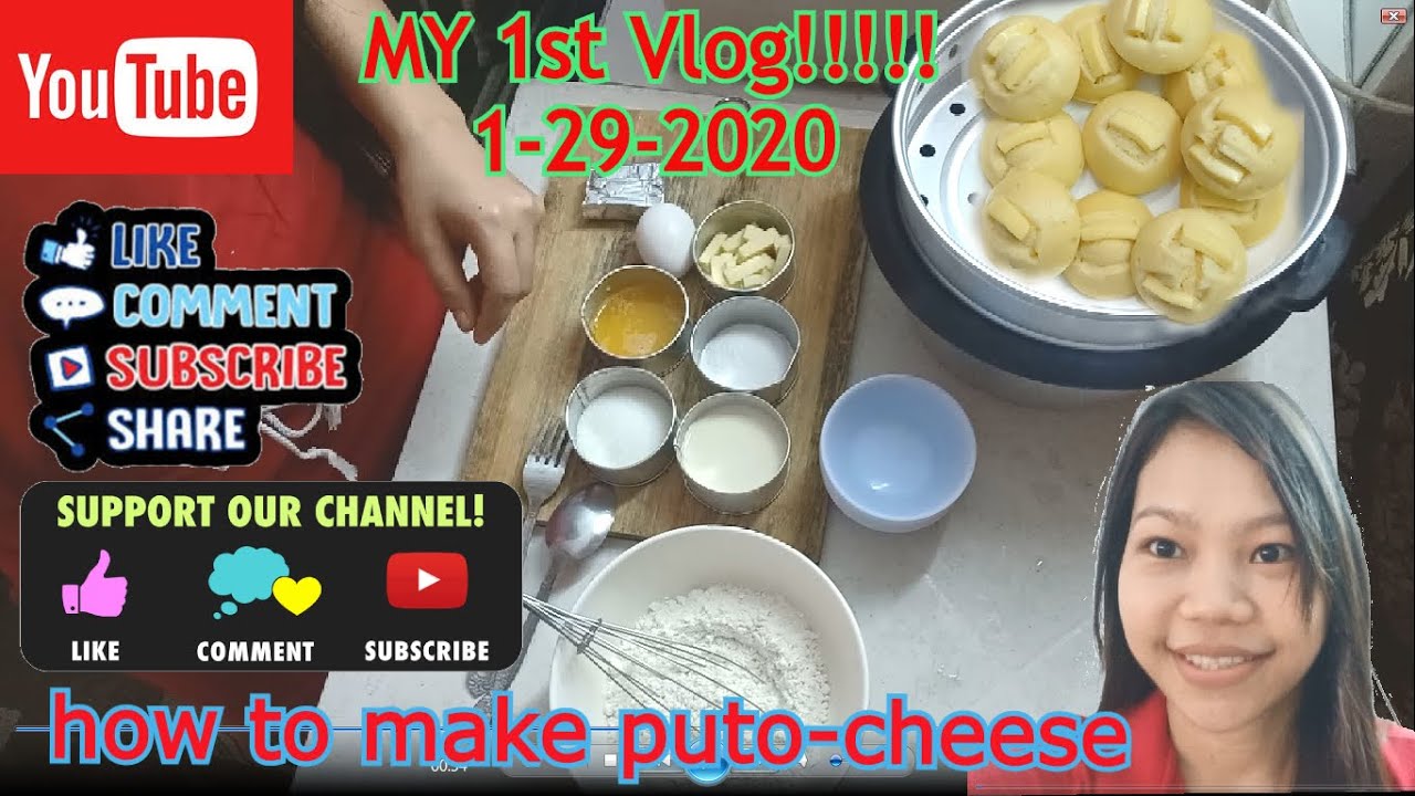 How to make puto-cheese (our first vlog) - YouTube