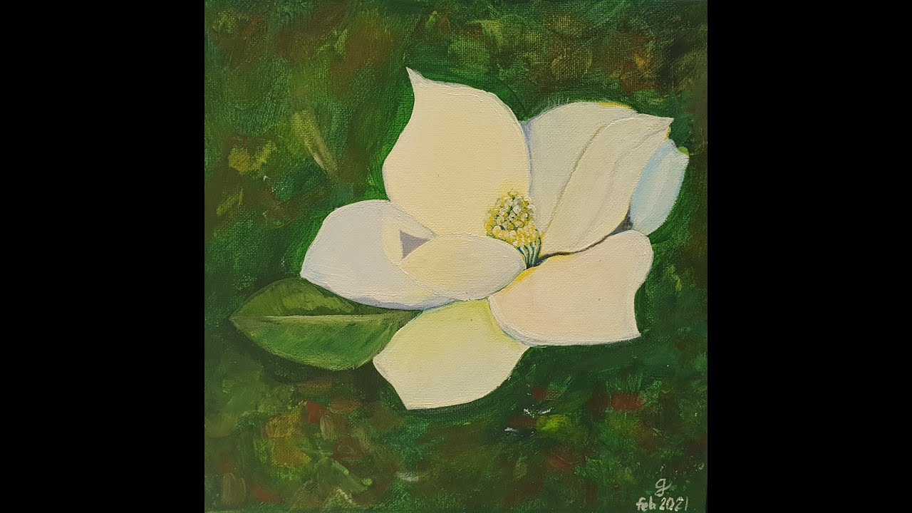 Acrylic painting "Magnolia" by paintings.by.g Step-by-Step - YouTube