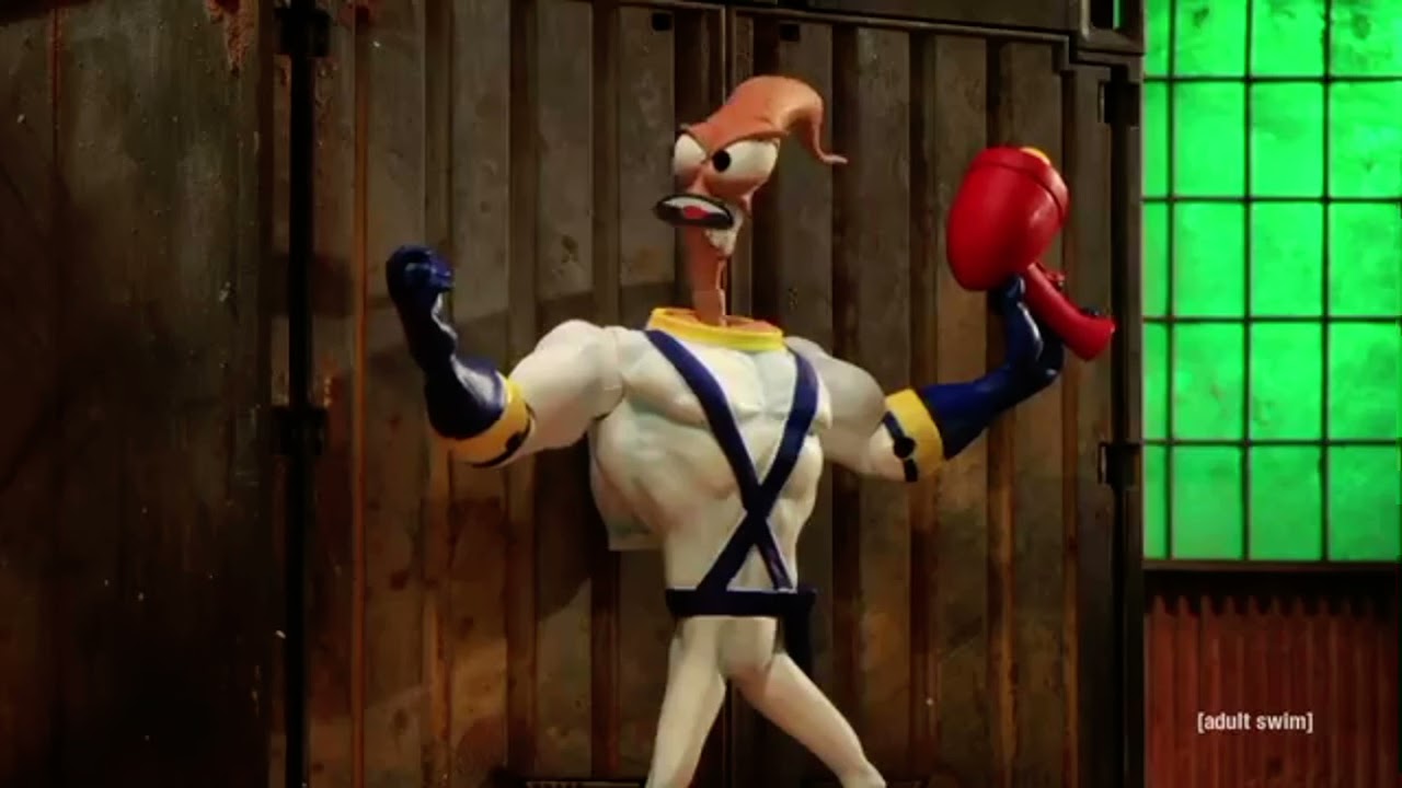 Robot chicken- earthworm Jim vs evil Jim - YouTube