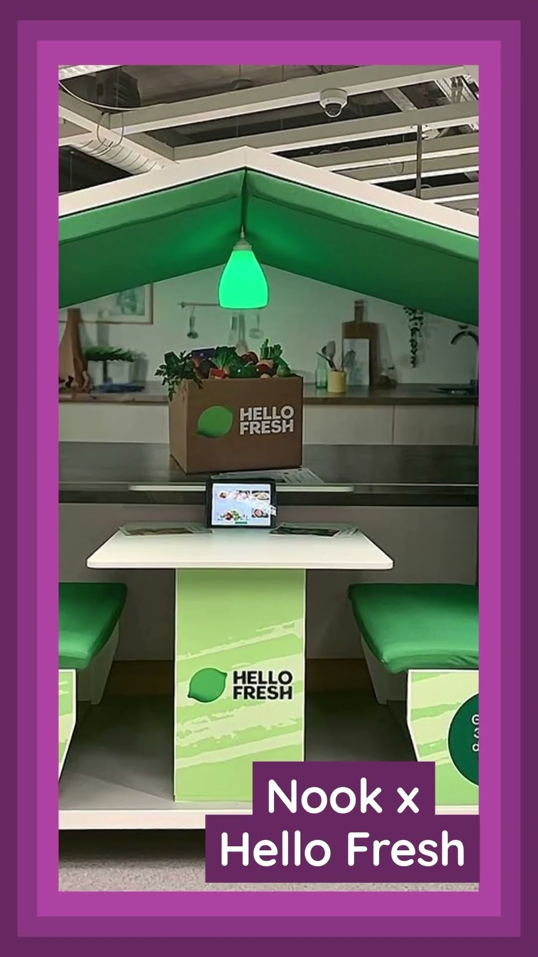 A comfortable space for people to sit and sign up for a HelloFresh ...