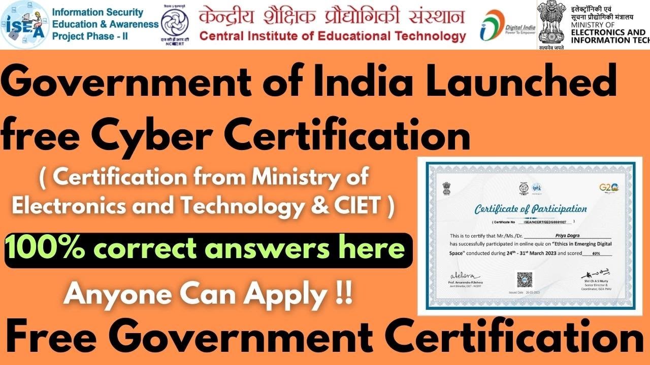 Government of India Launched Cyber Security Digital Certification ...