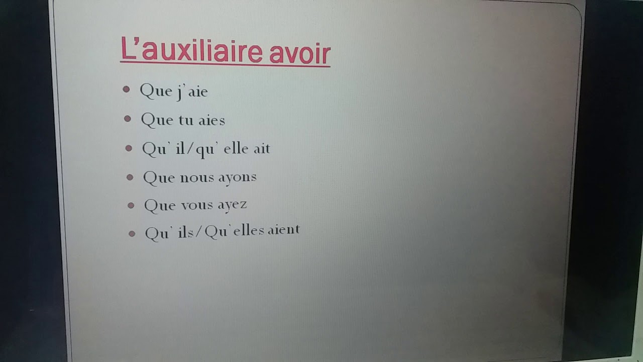 Les auxiliaires être et avoir au subjonctif présent - YouTube