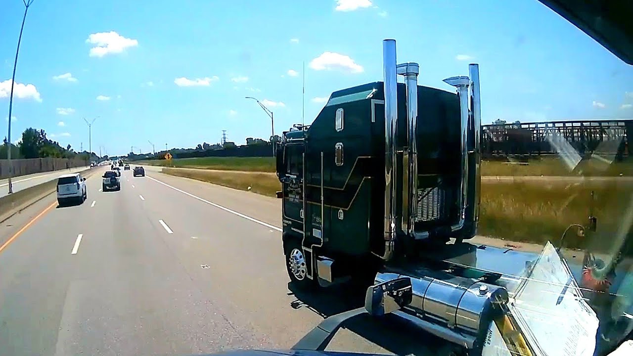 Very rare cab-over semi truck caught driving alone! - YouTube