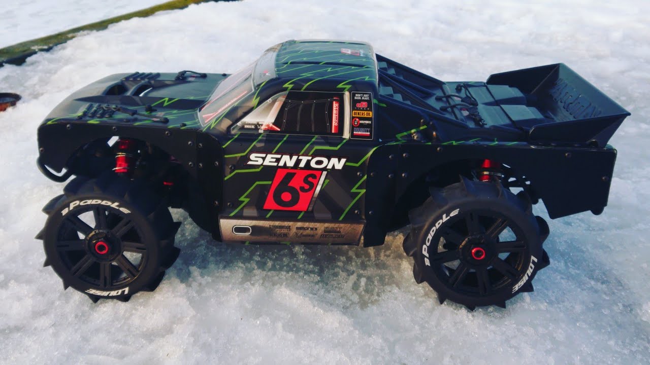 Arrma senton 6s on ice - YouTube