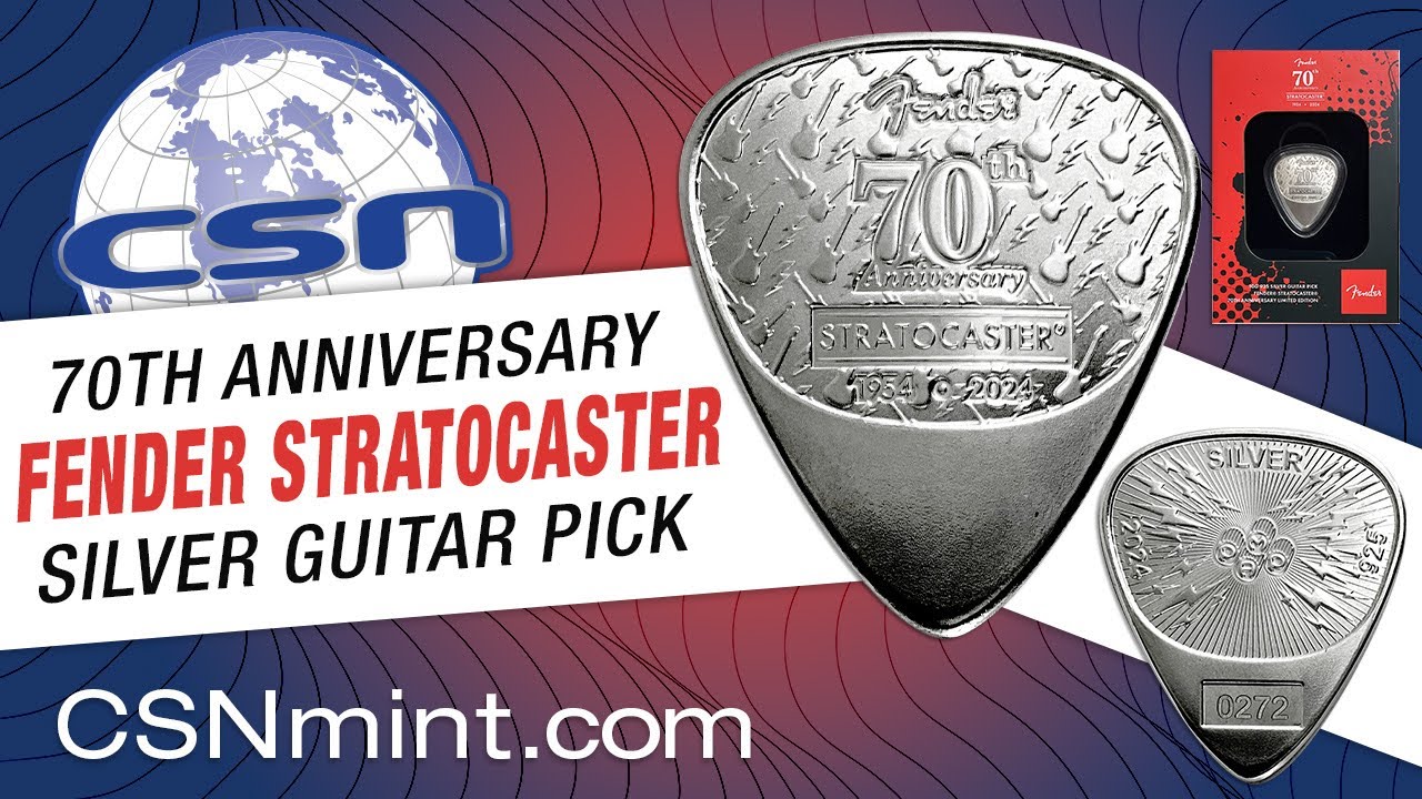 70th ANNIVERSARY SILVER FENDER GUITAR PICK! - YouTube