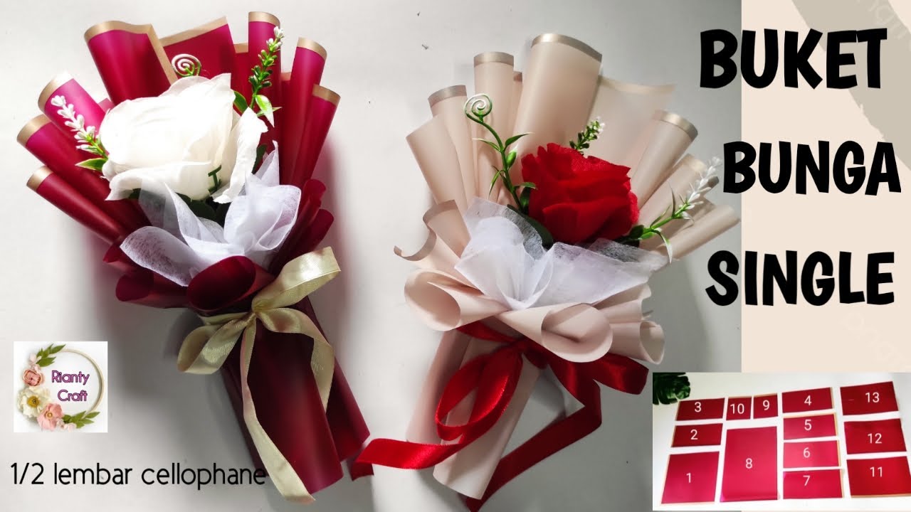 SINGLE FLOWER BOUQUET // BUKET BUNGA SINGLE // Buket Single Rose ...