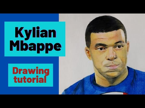 How to draw Mbappe , Colour pencil , Drawing tutorial #mbappe #fifa22 # ...