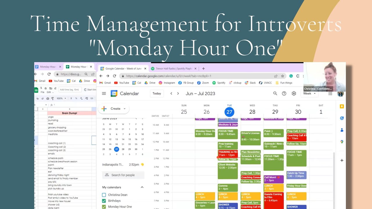 Time Management Training | Monday Hour One | For Introverted Women ...