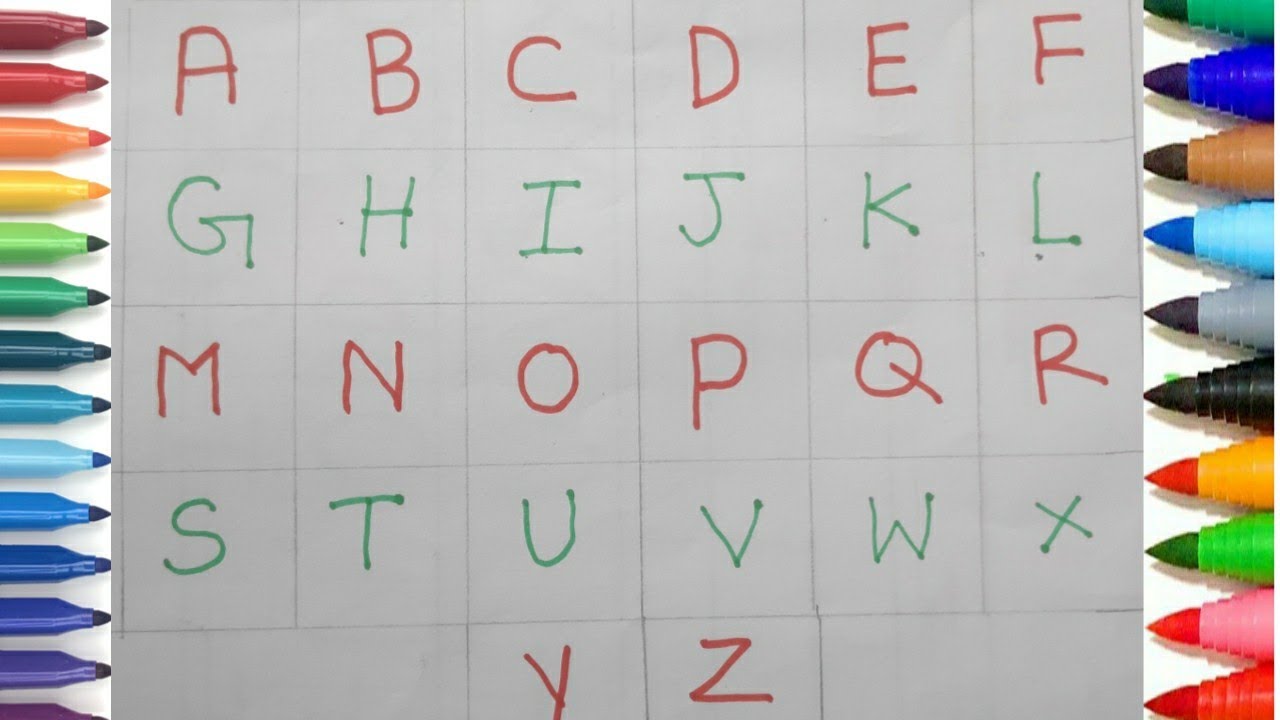 ABCDE | ABC | alphabets| Learn to write Alphabets | A to z letters ...