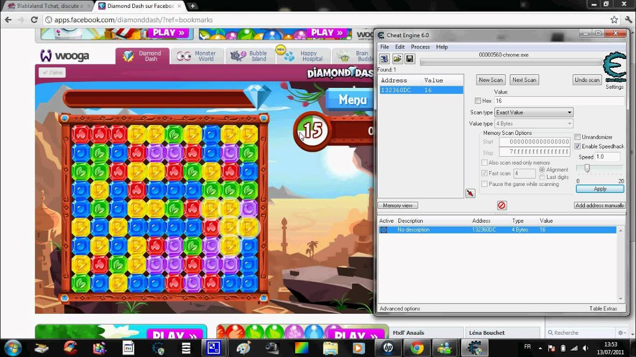 Hack avec Cheat.Engine pour Diamond Dash [FR] - YouTube