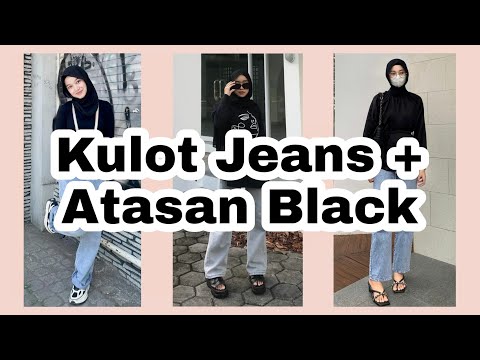 Inspirasi Outfit Kulot Jeans di mix and match dengan Atasan Hitam - Inspirasi OOTD Monokrom Part 4