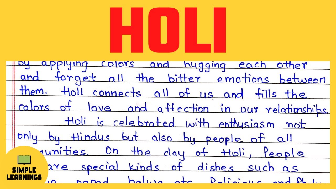 Holi Essay In Simple English || Essay on Holi Festival || Essay On ...