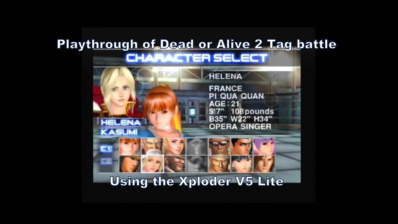 Dead or Alive Two Tag Battle Playthrough using the Xploder V5 Lite for Ps2 :D - YouTube