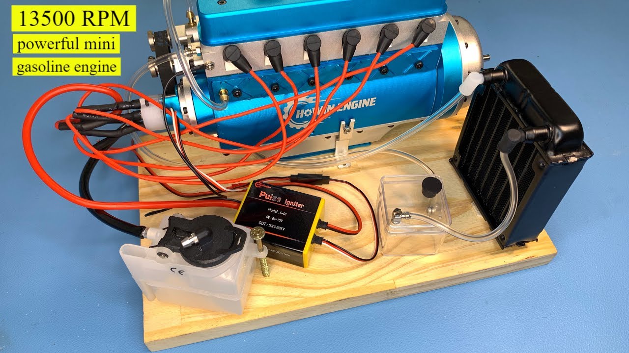 Miniature FLATHEAD Six Cylinder Gasoline Engine Assembly & RUN! - YouTube