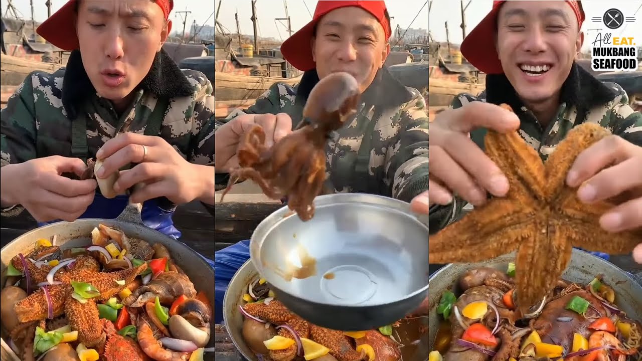 [HD] Chinese Fisherman Seafood Mukbang | Cooking & Eating Fresh Caught ...