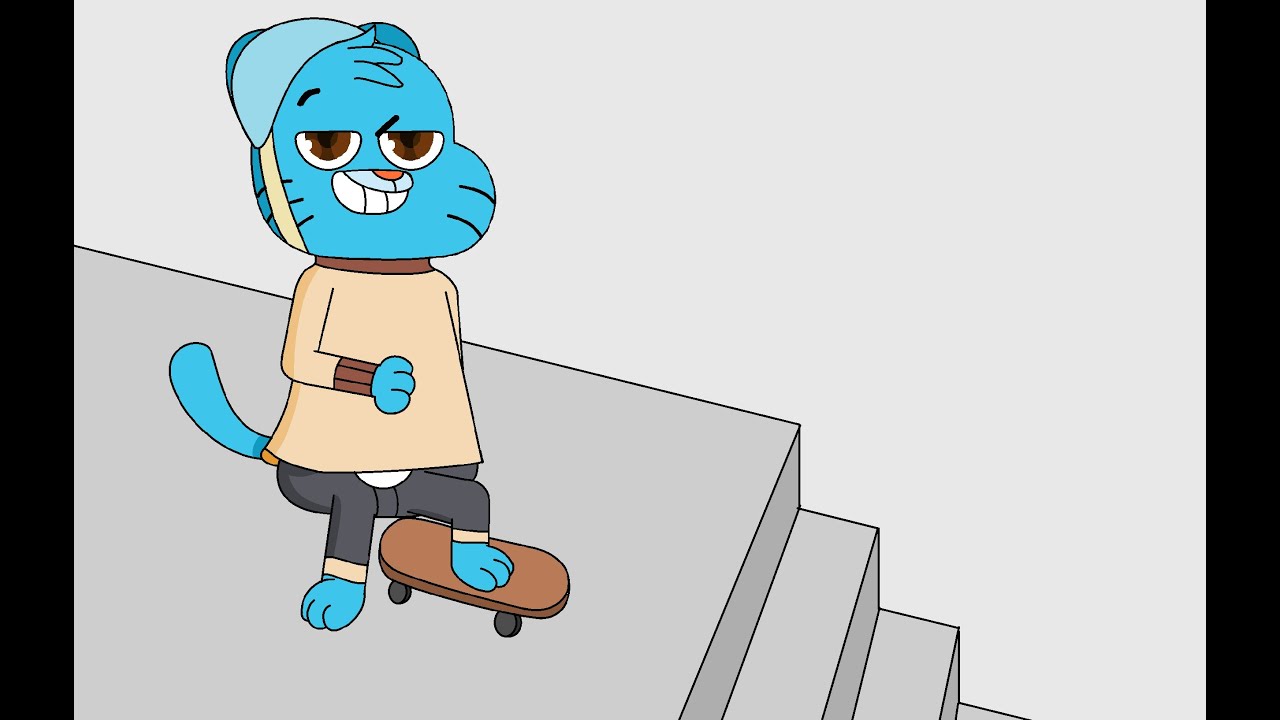 Gumball falls down the stairs - YouTube