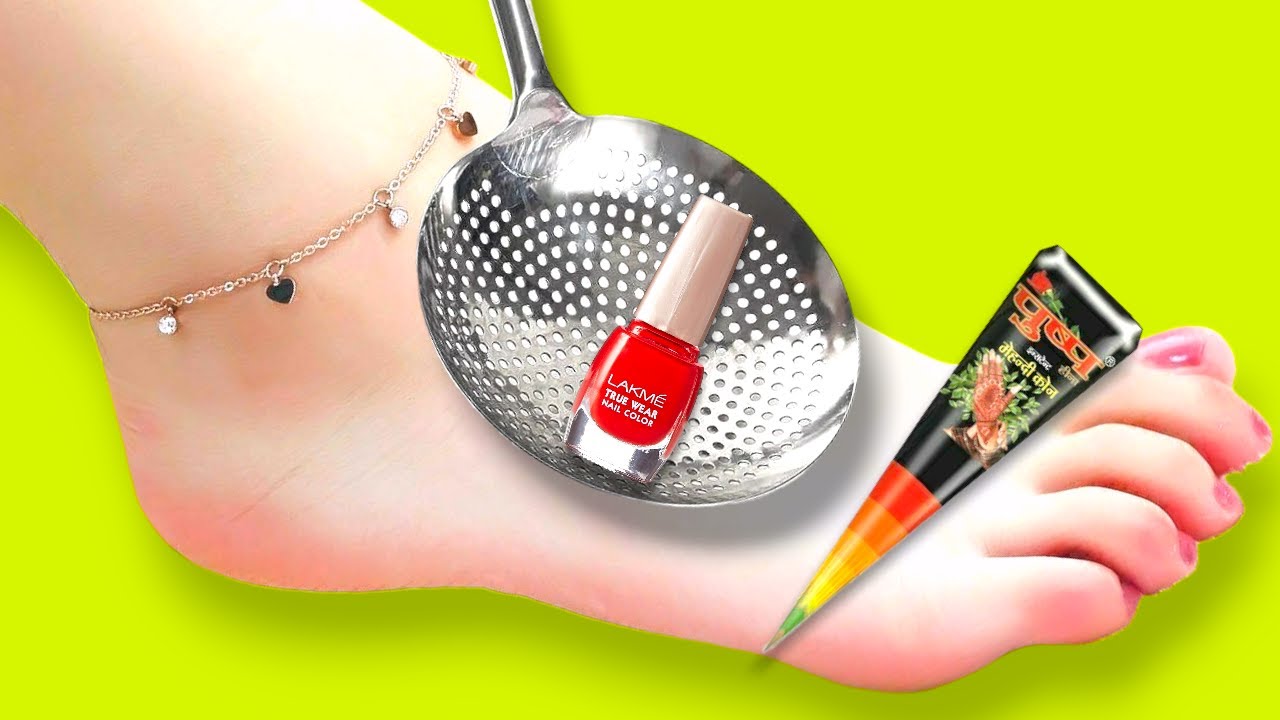Simple Mehndi Design Using Skimmer Spoon & Nail Polish | Mehendi latest ...