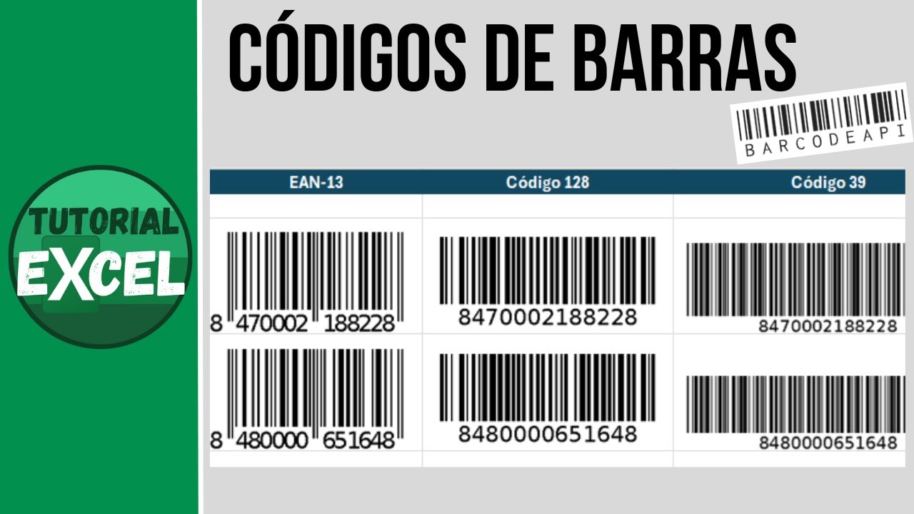 Cómo Crear Códigos de Barras en Excel Usando BarcodeAPI - YouTube