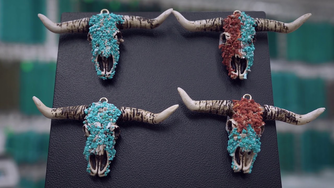 Decorative Kingman Turquoise Cow Skulls - YouTube