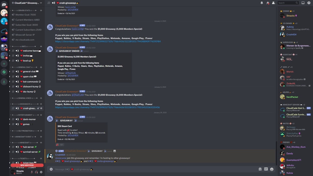 Join my Discord for Giveaways! Let's watch the Giveaway timer countdown ...