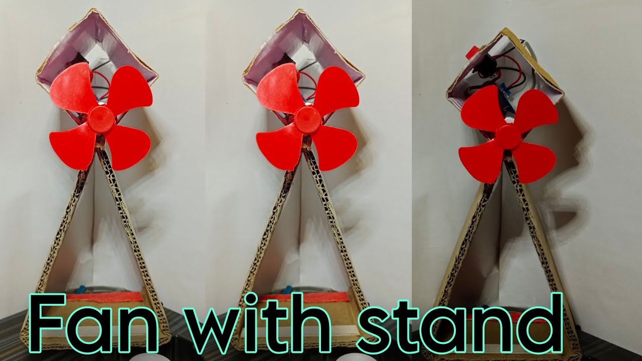 how to make stand fan from cardboard || how to make a cardboard fan ...