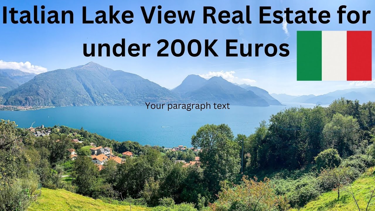 Italian Lake View Real Estate for under 200,000 Euros - YouTube