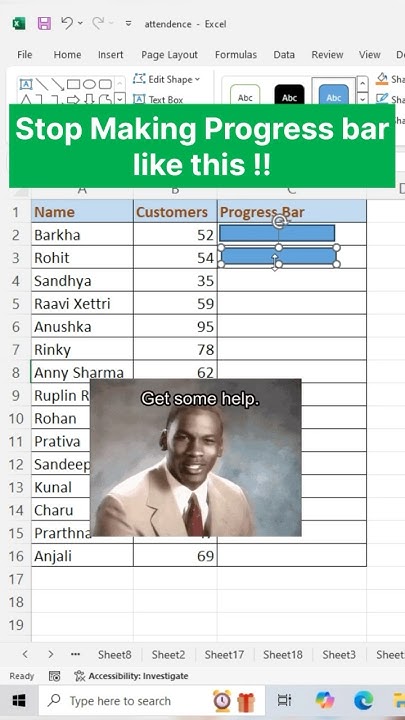 Progress bar in excel !! #excel #exceltips #exceltutorial #ytshorts #youtubeshorts - YouTube