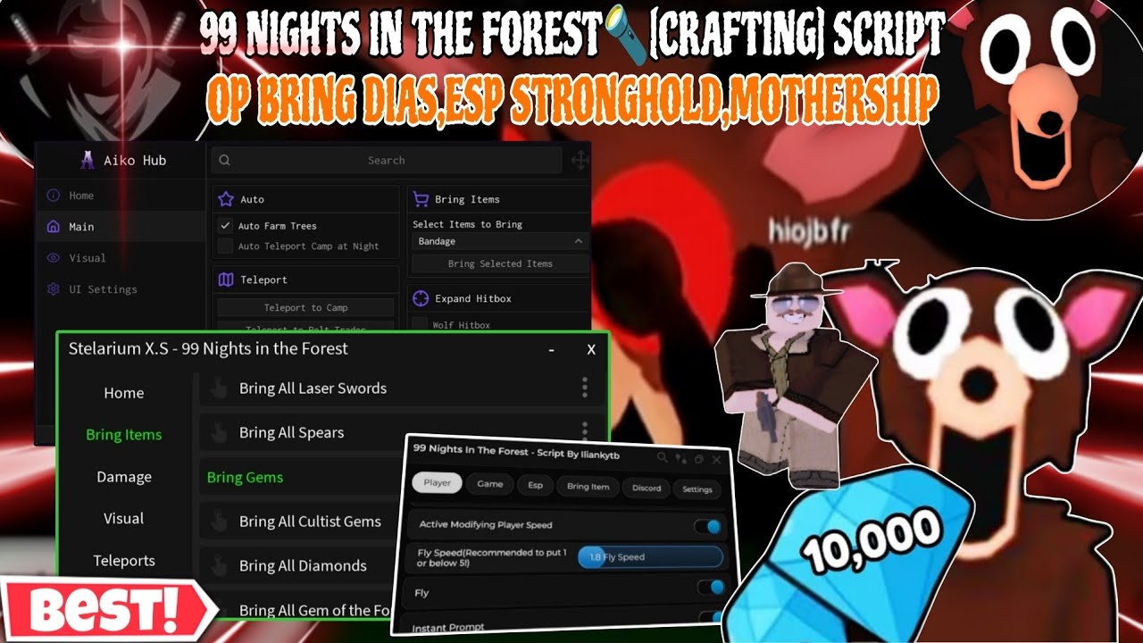 99 Nights in the Forest🔦[Crafting] Script No Key Esp Stronghold,Open ...