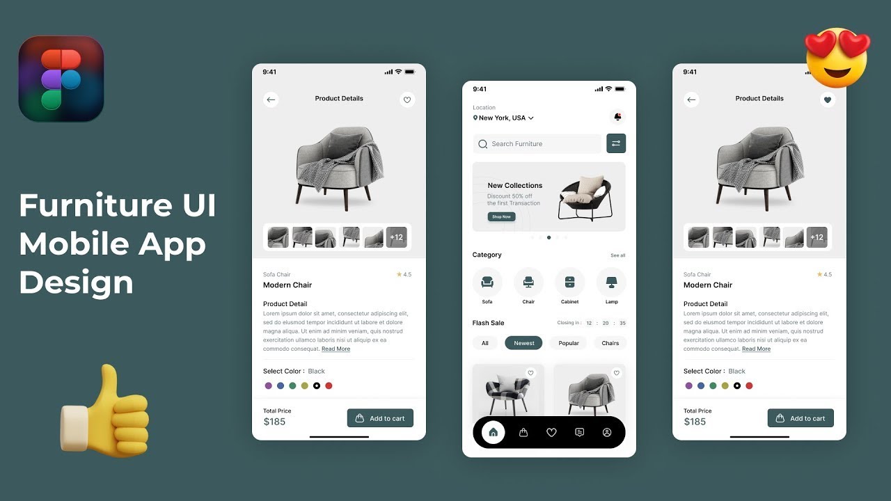 Sofa Figma Mobile App UI UX Design with Prototype - YouTube