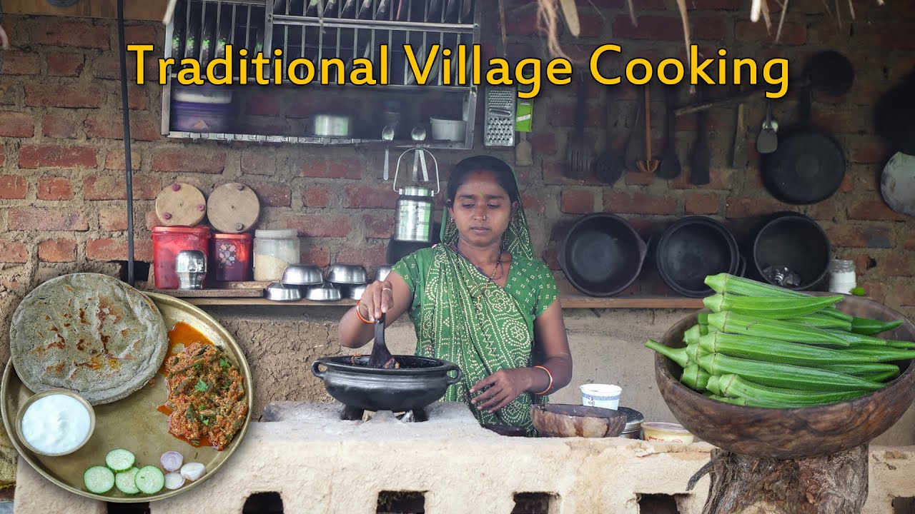 Bhindi Masala | Village Style Traditional CooKing | Village Kitchen ...