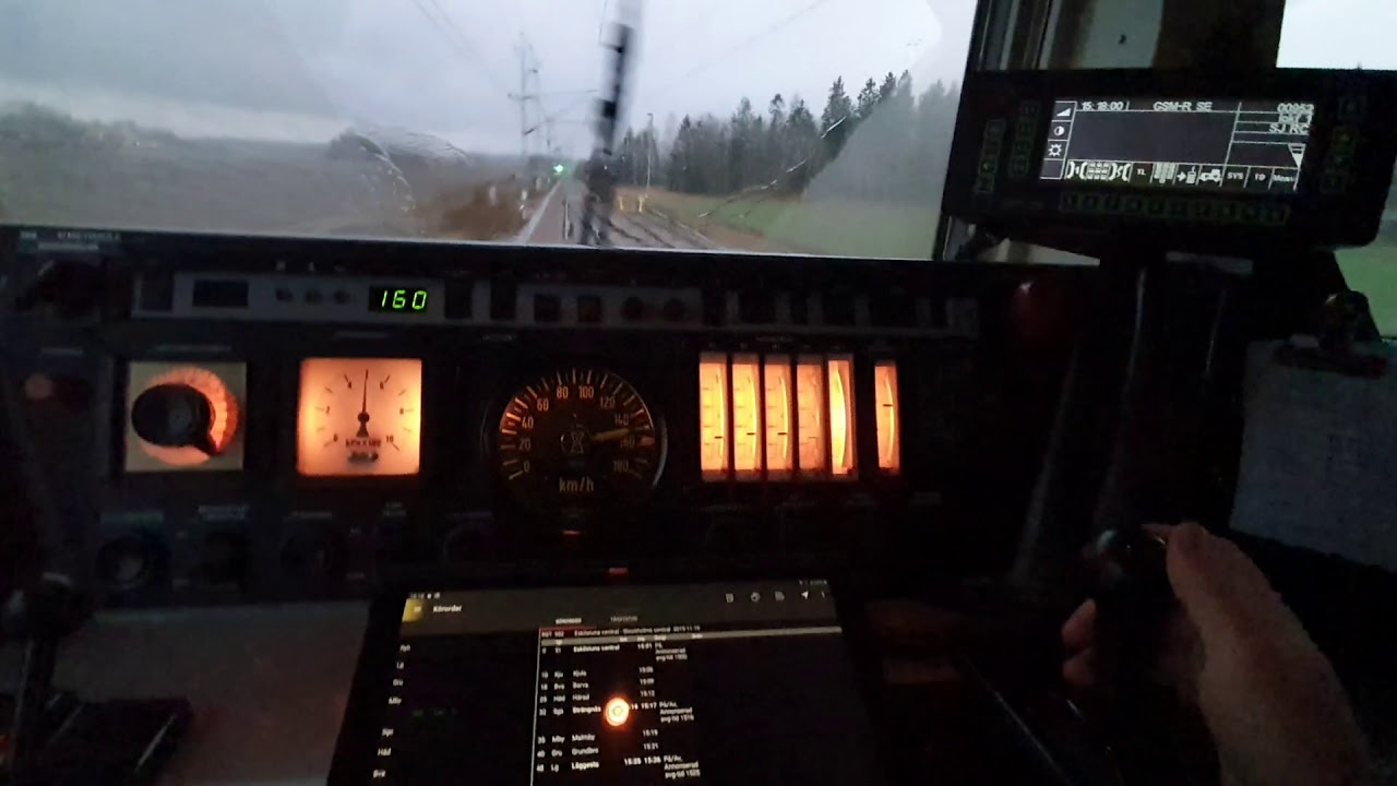 Train drivers view. Asea RC6 cab ride. - YouTube