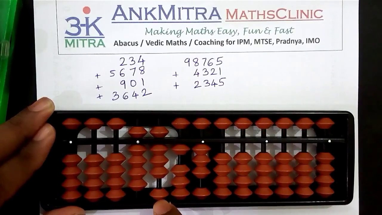 Abacus || English || Stage-4 Difficulty Ex: (234 + 5678 + 901 + 3642 ...