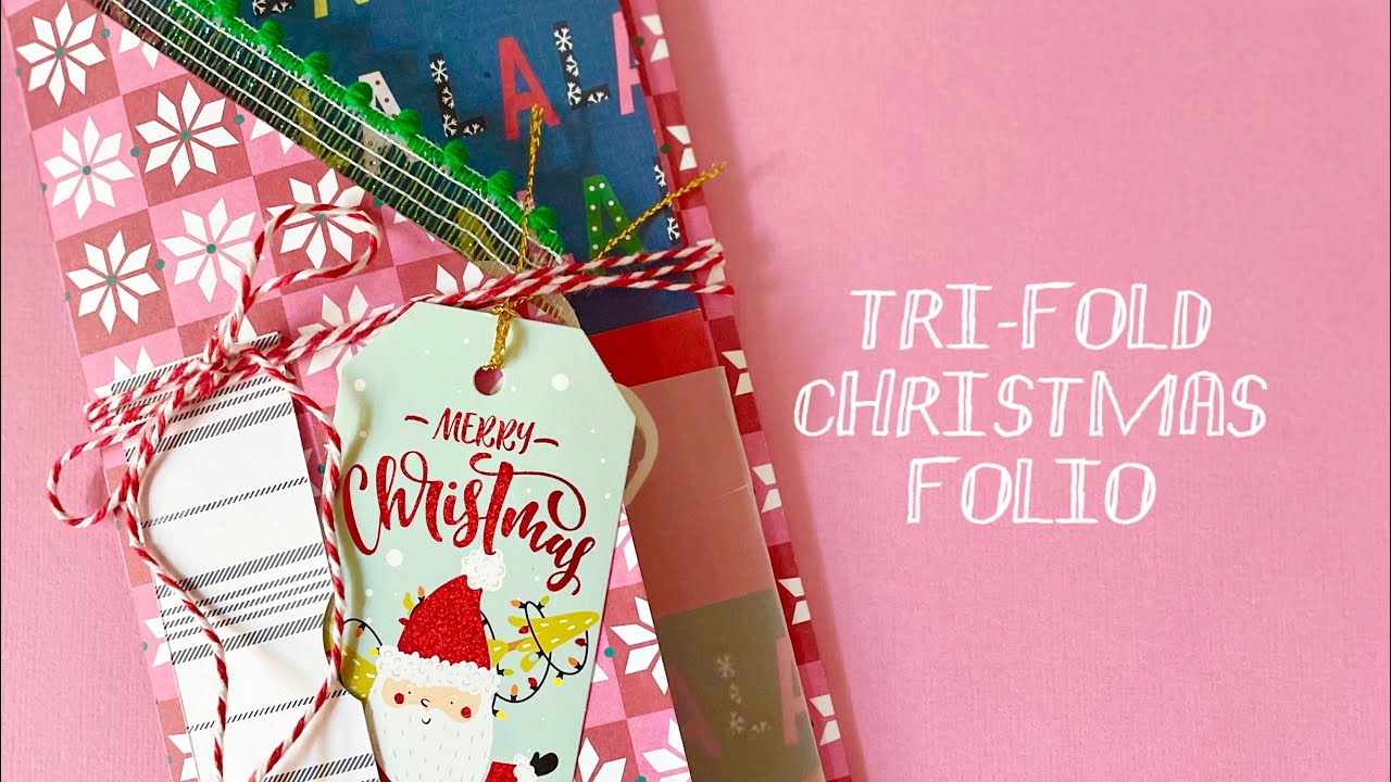 Tri-fold Christmas Folio (great for gifting or holding ephemera!) - YouTube